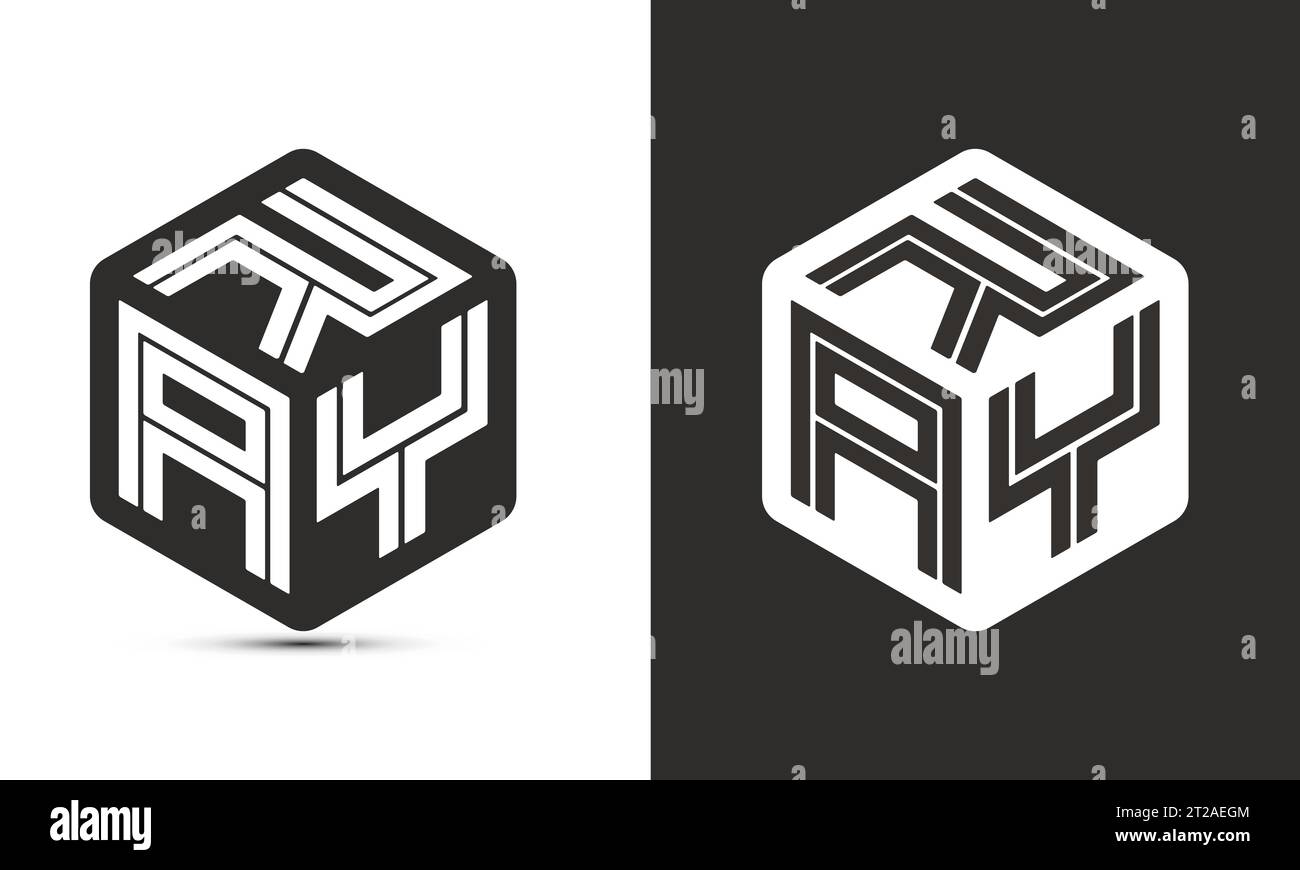 RAY letter logo design with illustrator cube logo, vector logo modern ...