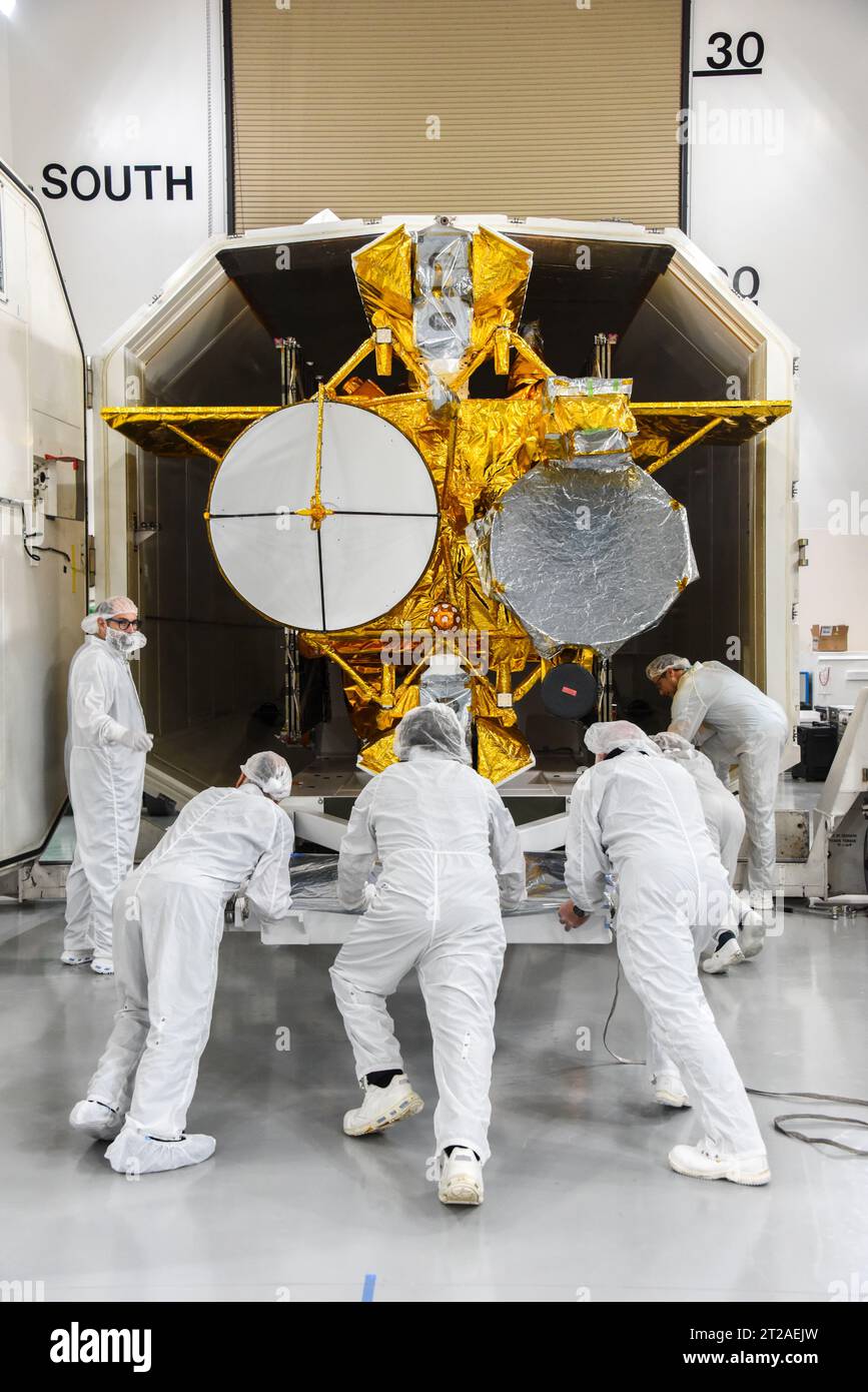 SWOT Spacecraft Move Into Transport Container. The Surface Water and ...