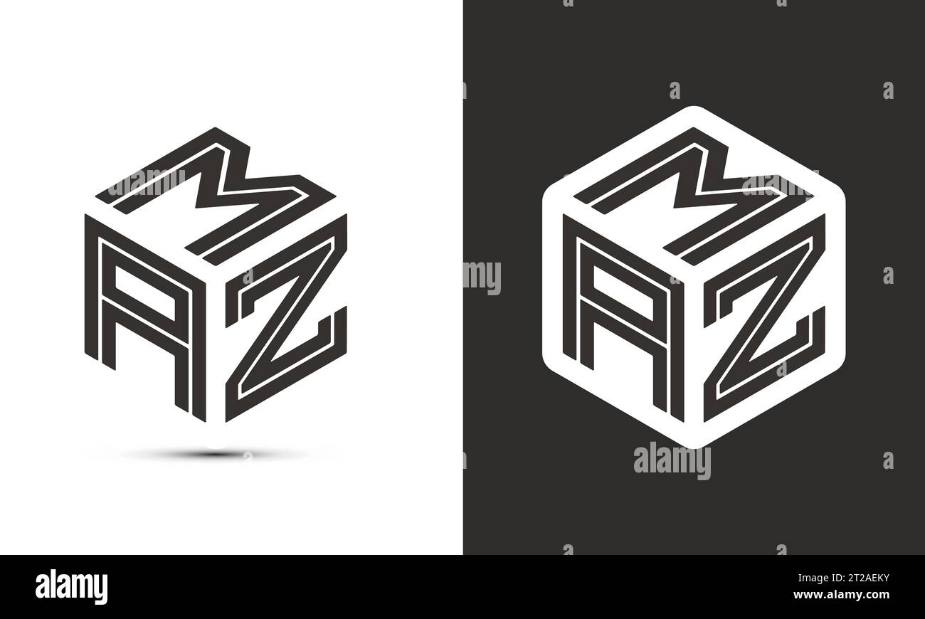 MAZ letter logo design with illustrator cube logo, vector logo modern ...