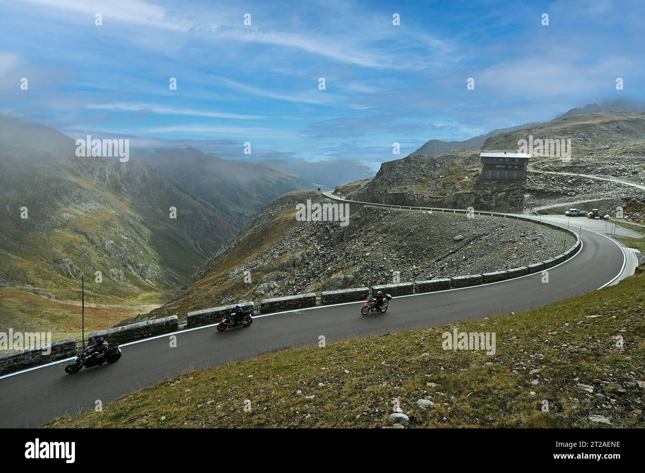 Timmelsjoch Hochalpenstrasse zwischen Österreich und Italien Stock ...