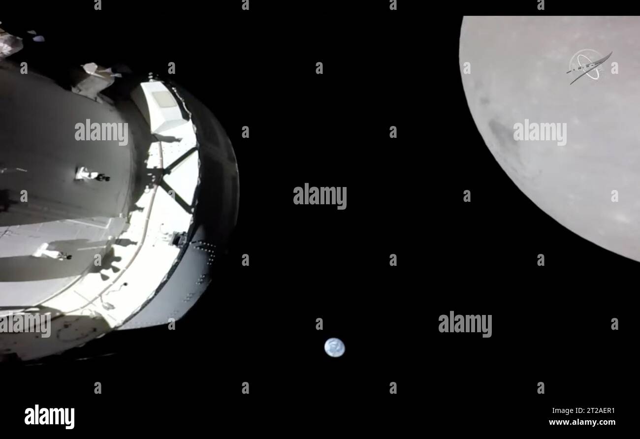 . orion earth moon 20221121. On Nov. 21, 2022, a camera on Orion's ...