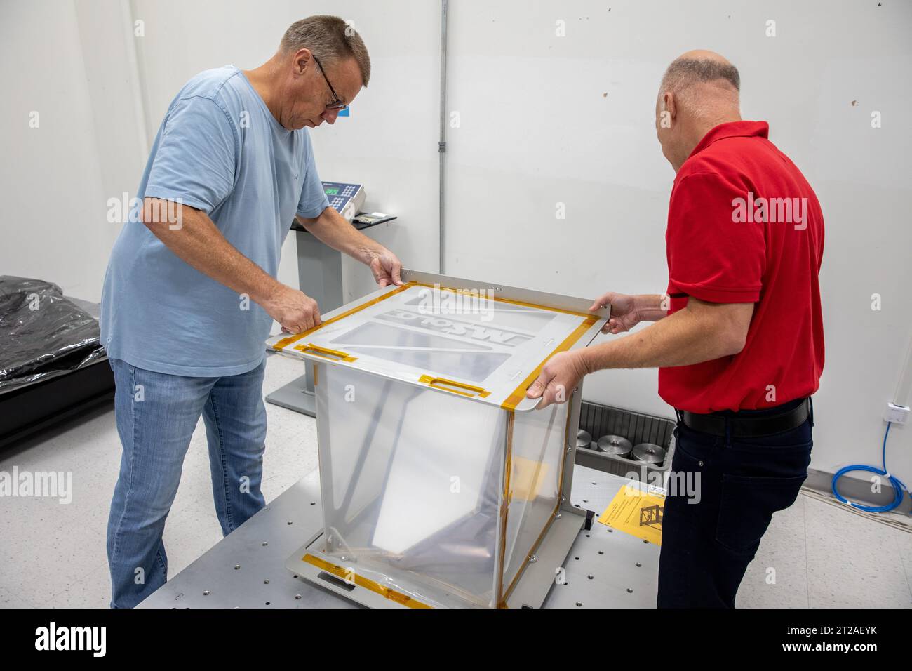 MSolo PRIME-1 Mass Properties Test. Engineers conduct a mass properties ...