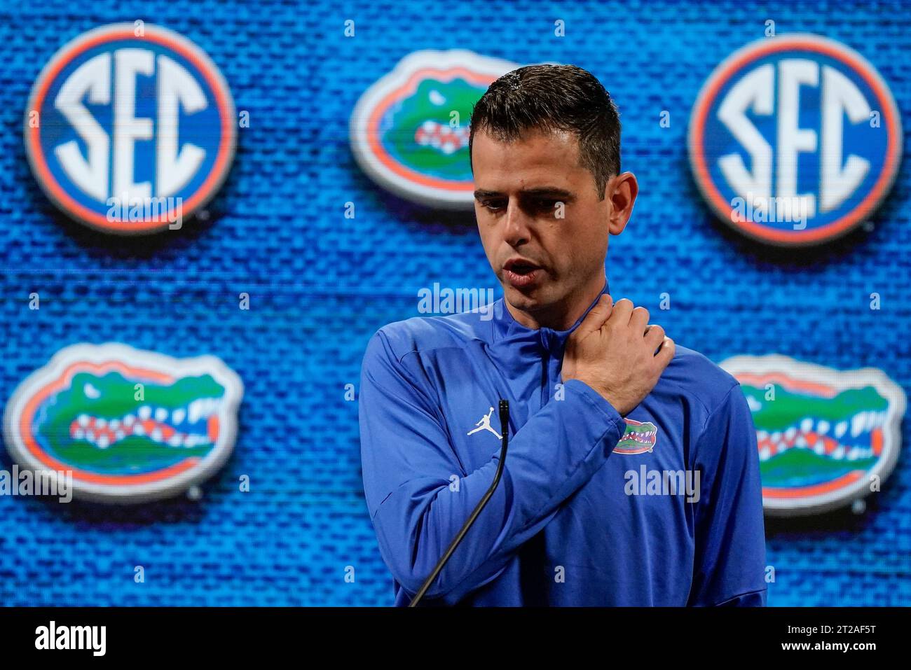 Florida NCAA college basketball head coach Todd Golden speaks during ...