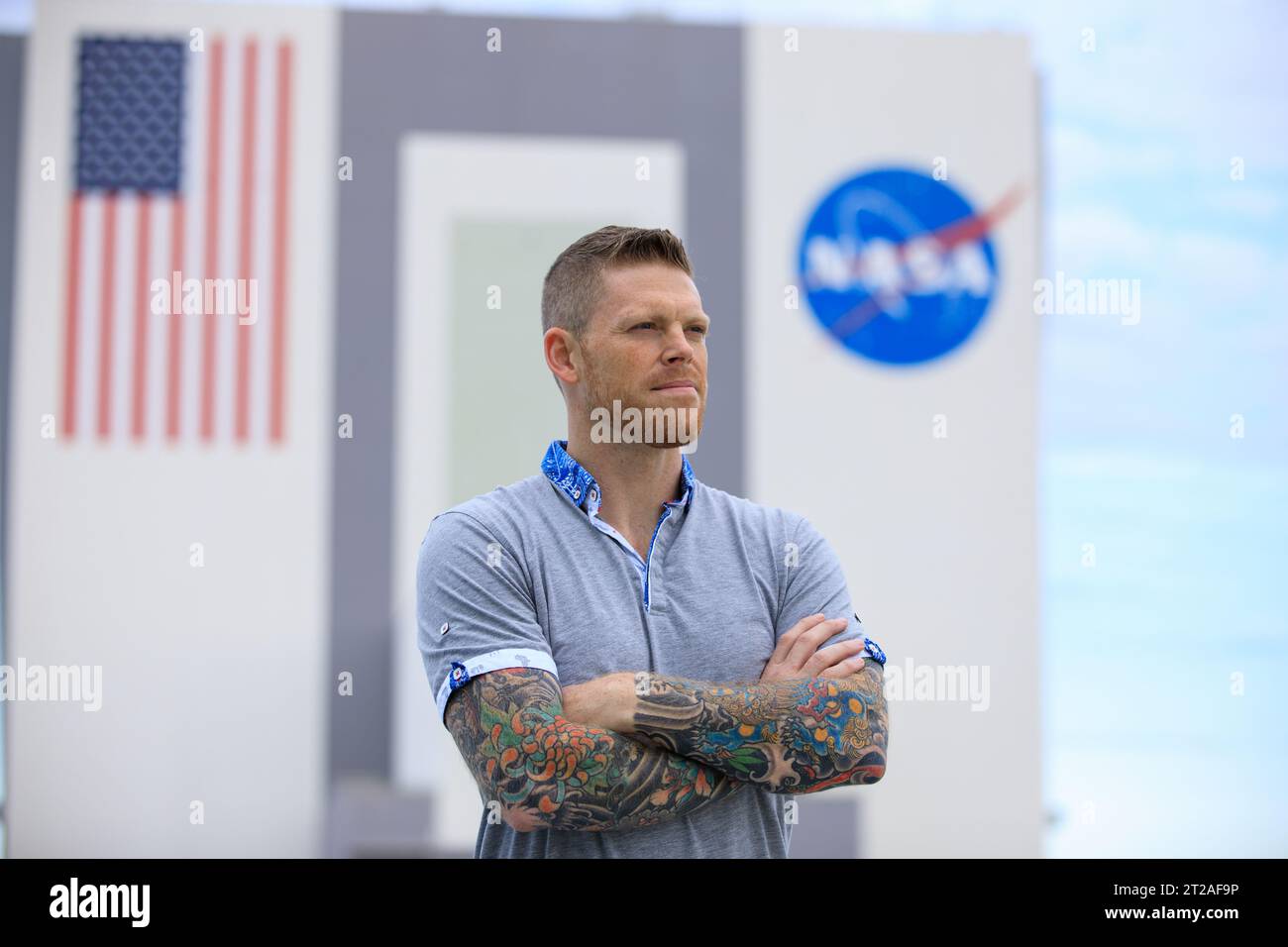 Portrait of NASA employee Ronnie Adams in front of Kennedy Space Center ...