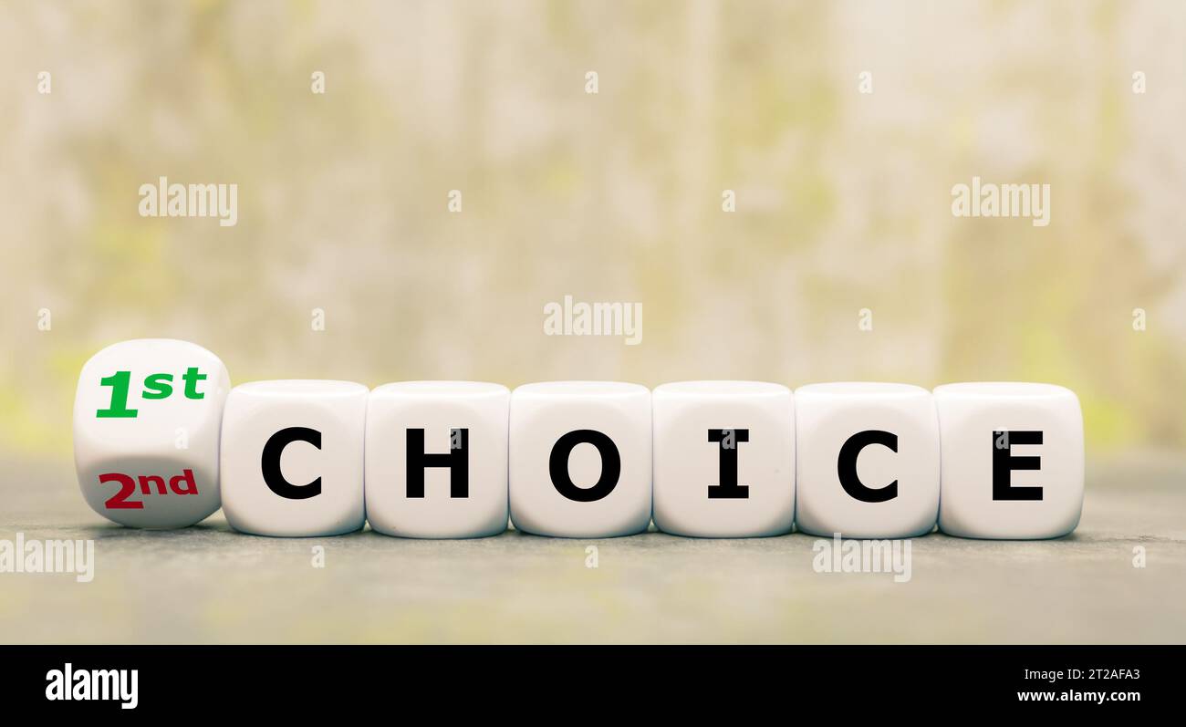Dice form the expression 'first choice' Stock Photo - Alamy