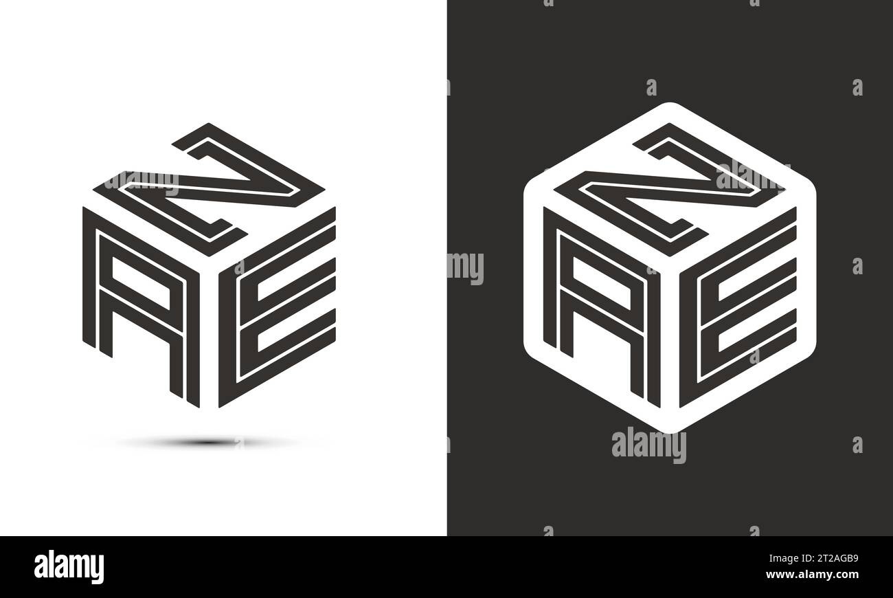 zae letter logo design with illustrator cube logo, vector logo modern ...