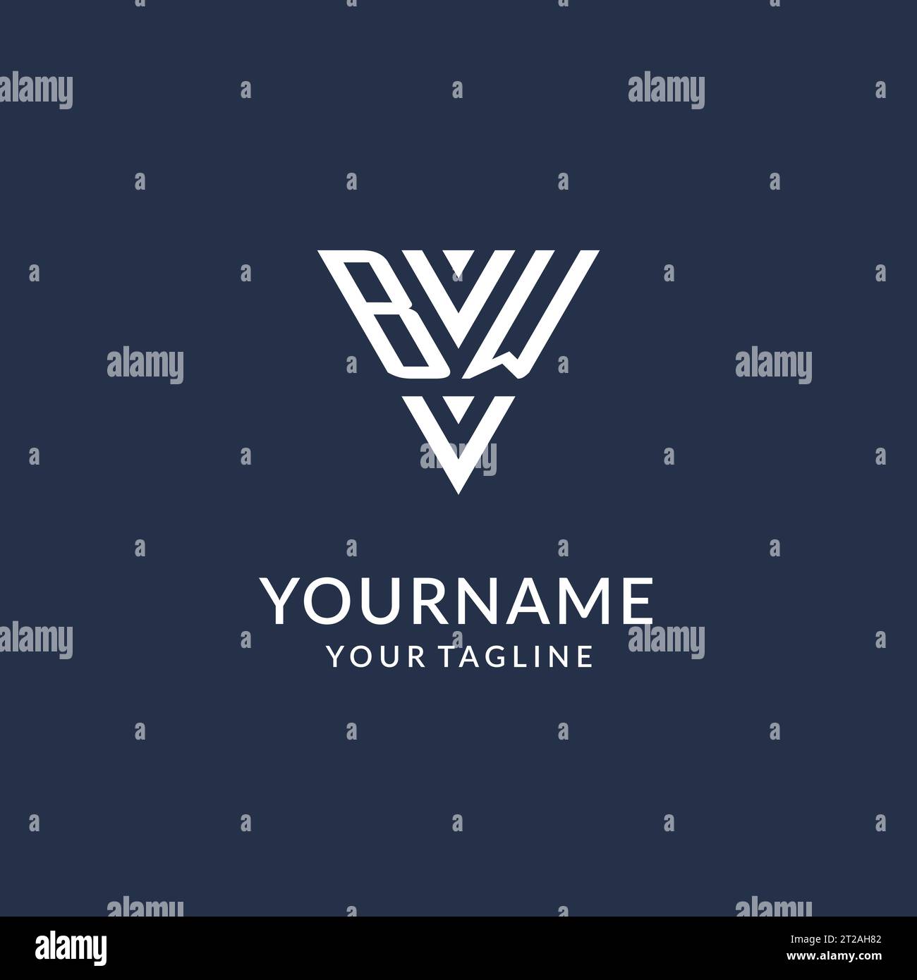 BW triangle monogram logo design ideas, creative initial letter logo ...