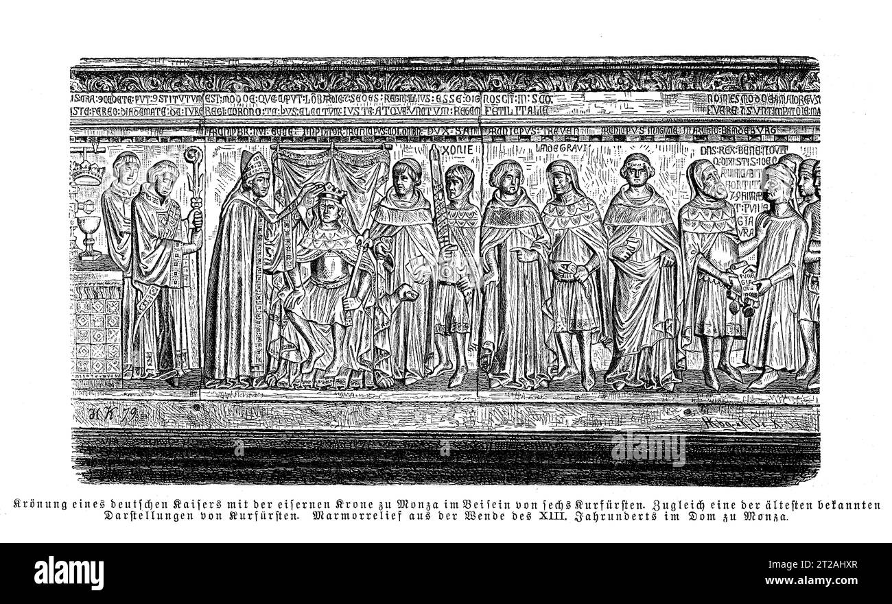 Coronation of a Holy Roman Emperor with the iron crown at the presence ...