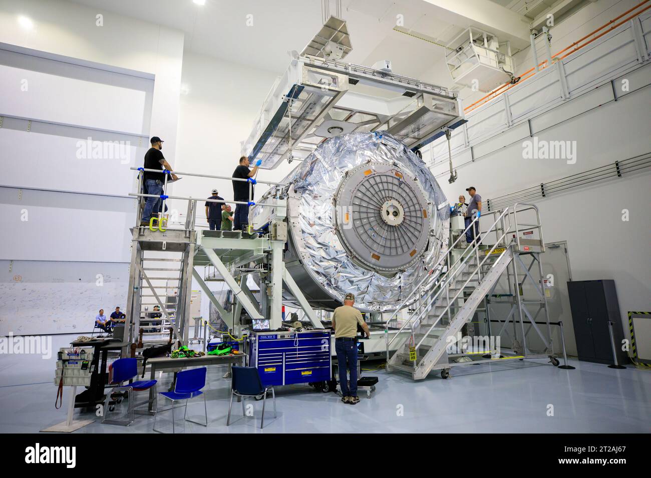 The MPLM was lifted by crane in the Space Station Processing Facility ...