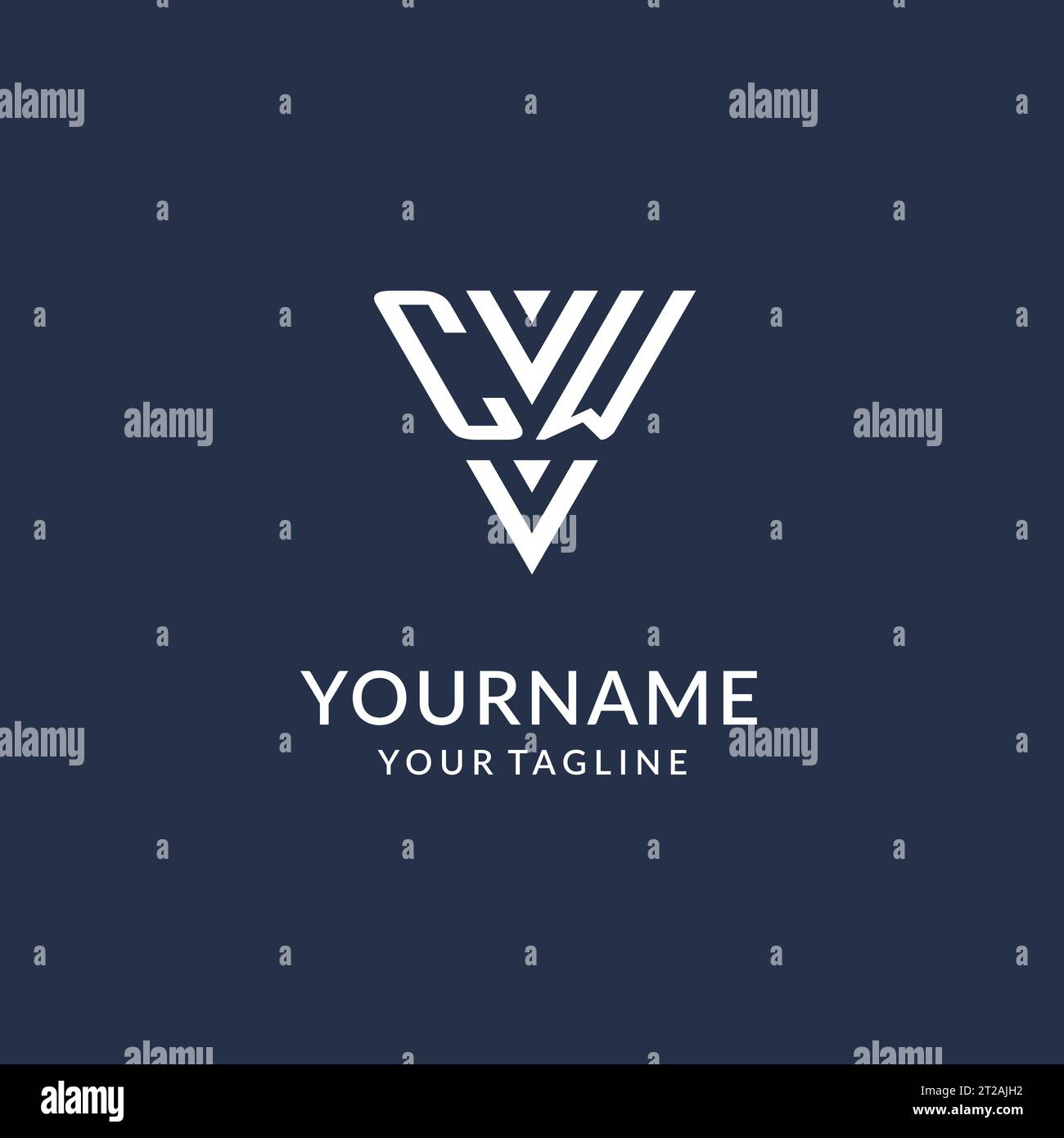 CW triangle monogram logo design ideas, creative initial letter logo ...