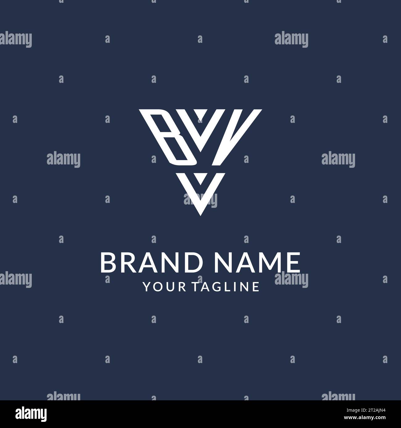BV triangle monogram logo design ideas, creative initial letter logo ...
