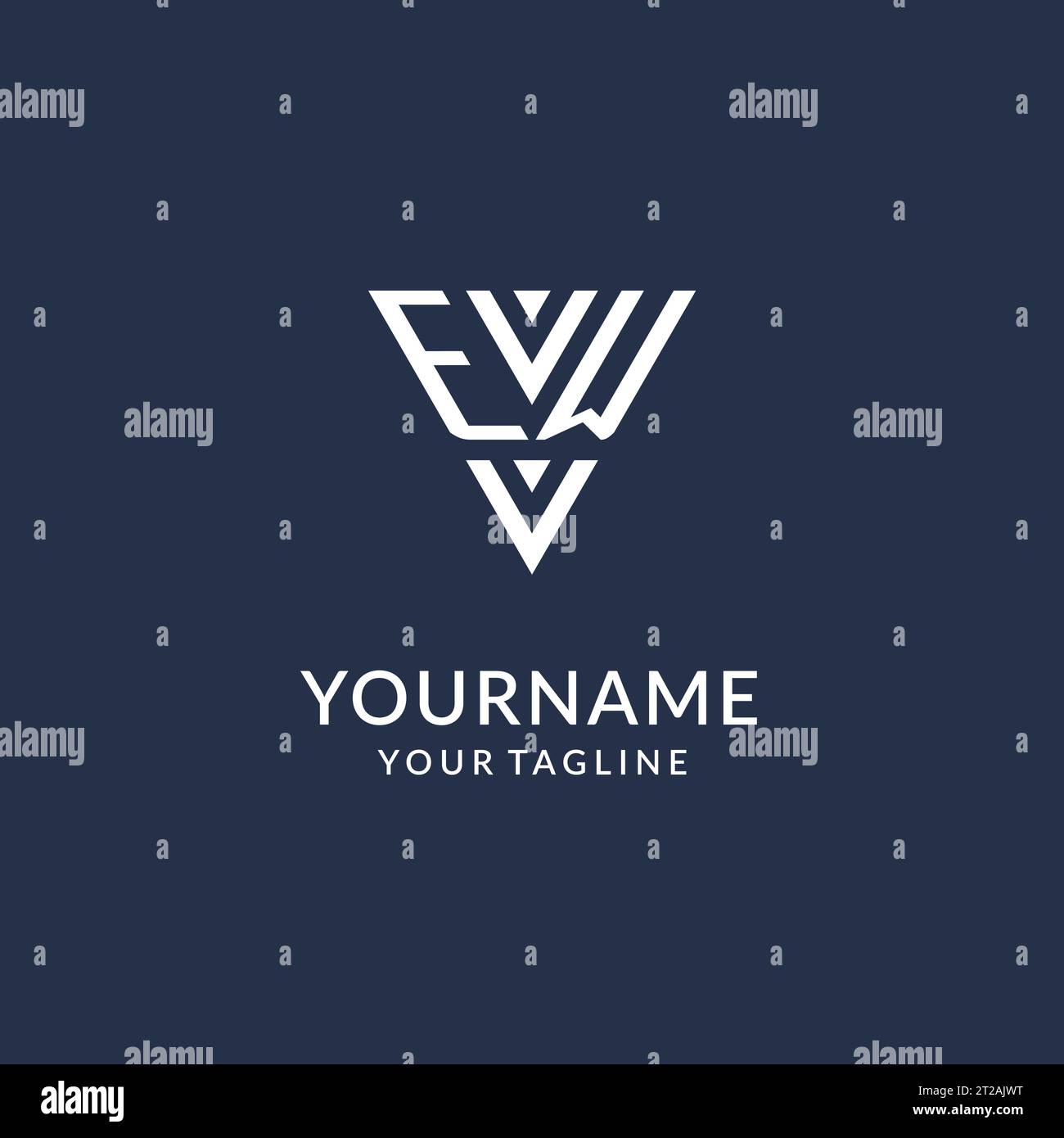 EW triangle monogram logo design ideas, creative initial letter logo with triangular shape logo ...