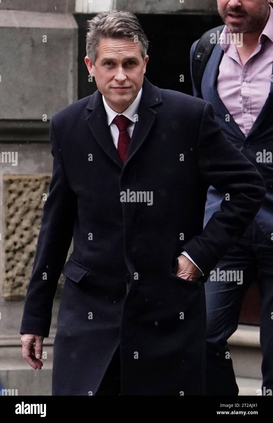 Sir Gavin Williamson leaves City Of London Magistrates' Court, after ...
