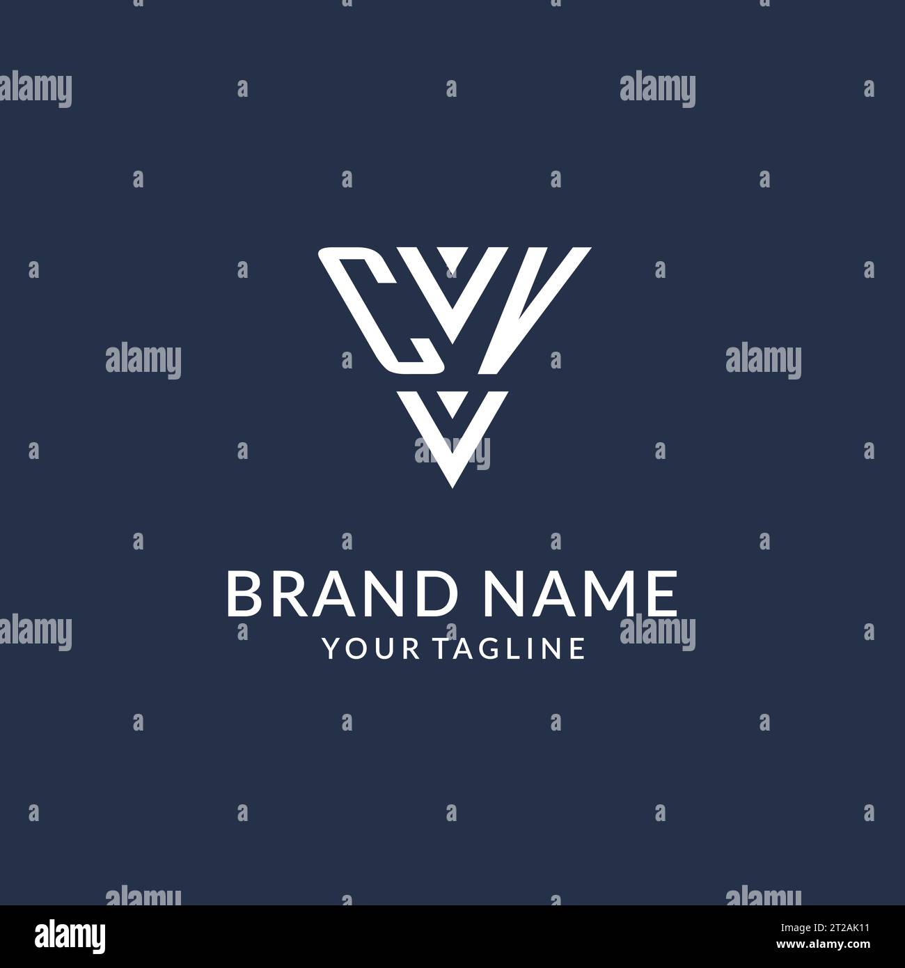 CV triangle monogram logo design ideas, creative initial letter logo ...