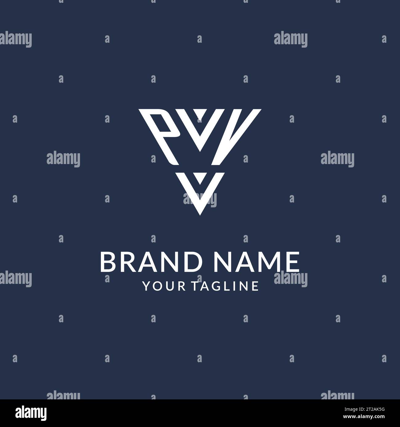 PV triangle monogram logo design ideas, creative initial letter logo with triangular shape logo ...