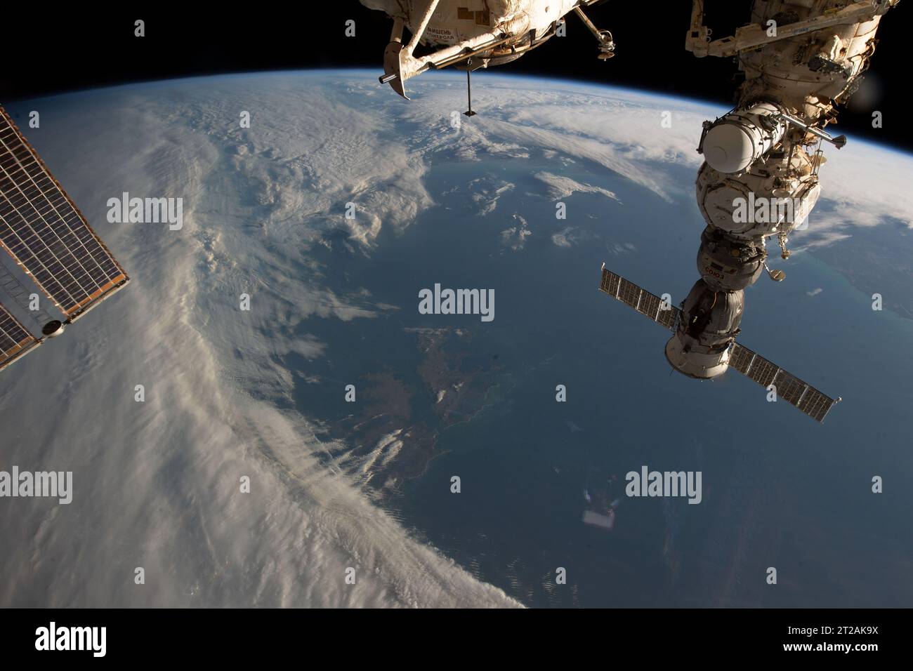 Set of solar arrays on the international space station hi-res stock ...