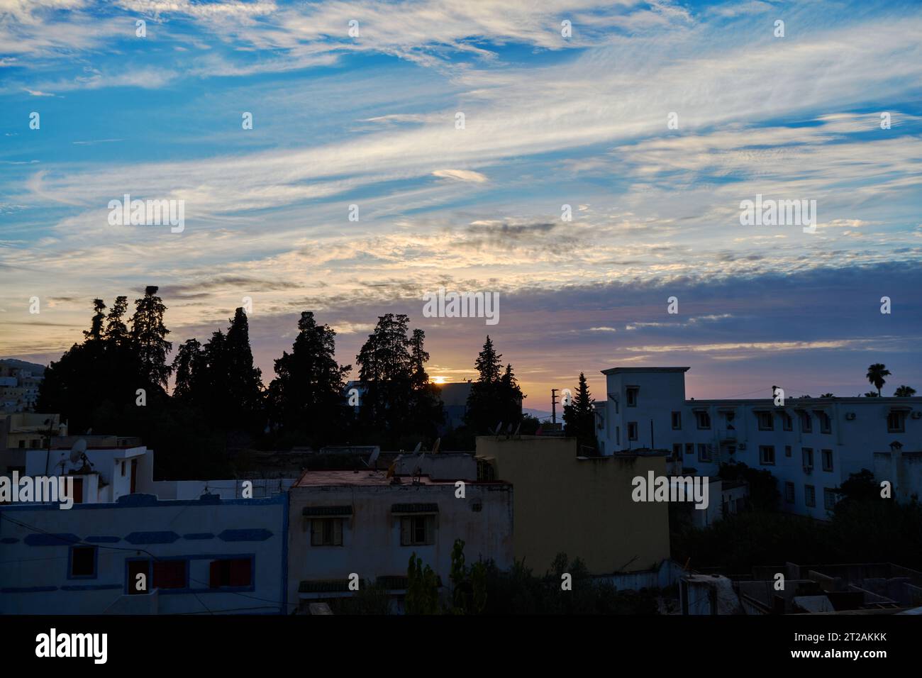 Beautiful sunset over mountain town hi-res stock photography and images ...