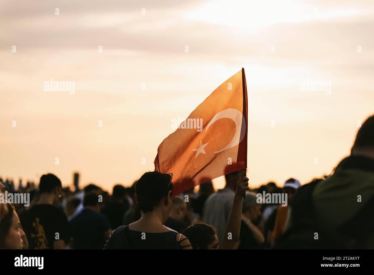 Izmir, Turkey - September 9, 2023: Amidst the sea of jubilant people at ...