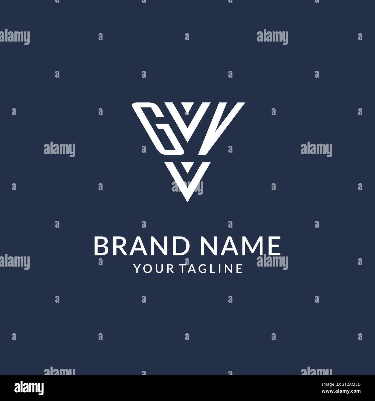 GV triangle monogram logo design ideas, creative initial letter logo with triangular shape logo ...