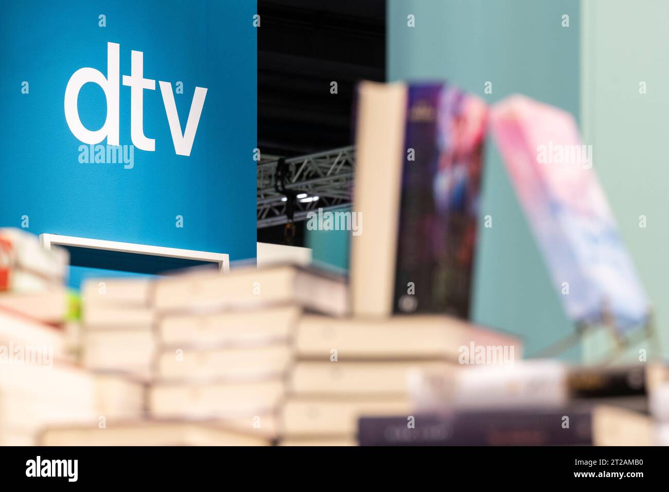 18 October 2023, Hesse, Frankfurt/Main: Stacked books can be seen at ...