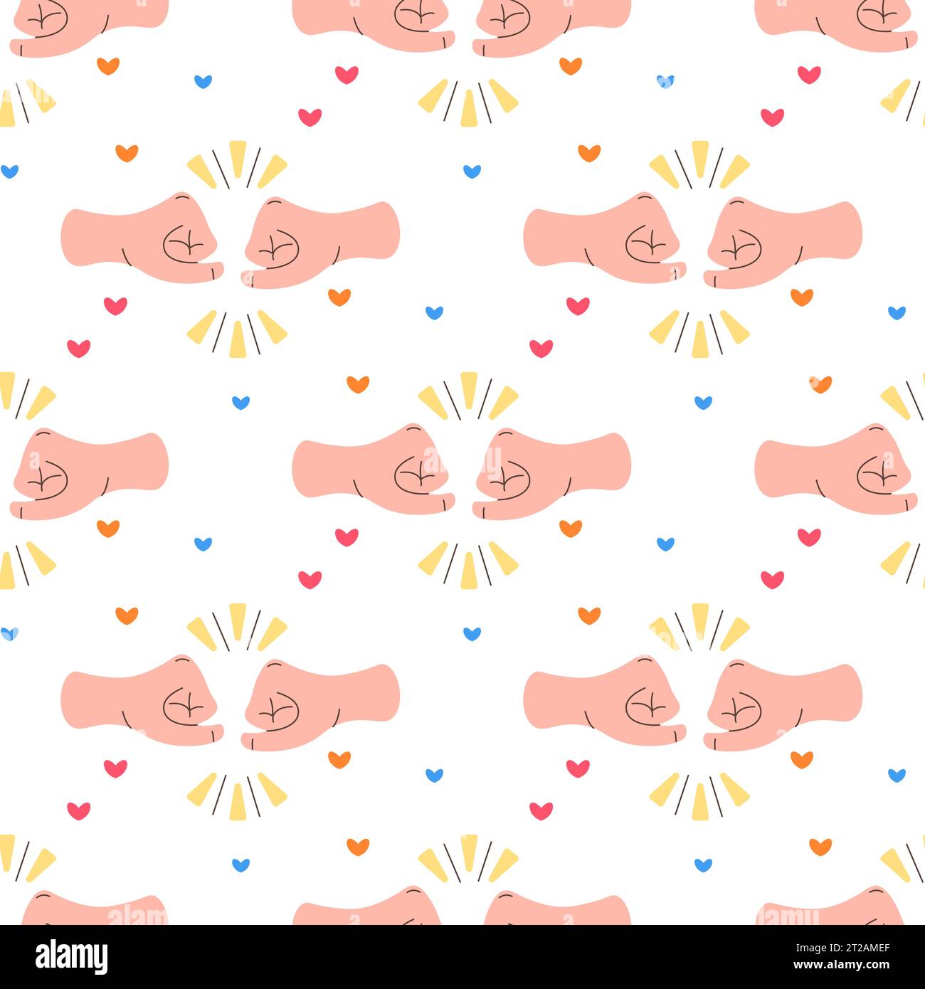 Seamless hand pattern, holding hands, fists, vector illustration Stock ...