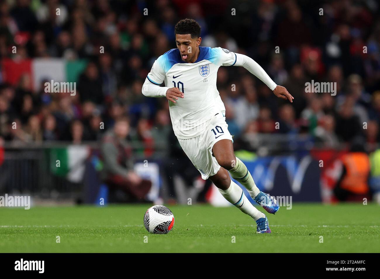 London, UK. 17th Oct, 2023. Jude Bellingham of England in action ...