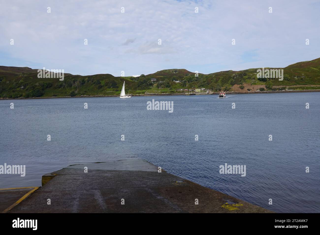 The Kerrera Ferry slip connecting Gallanach on the Scottish mainland to ...