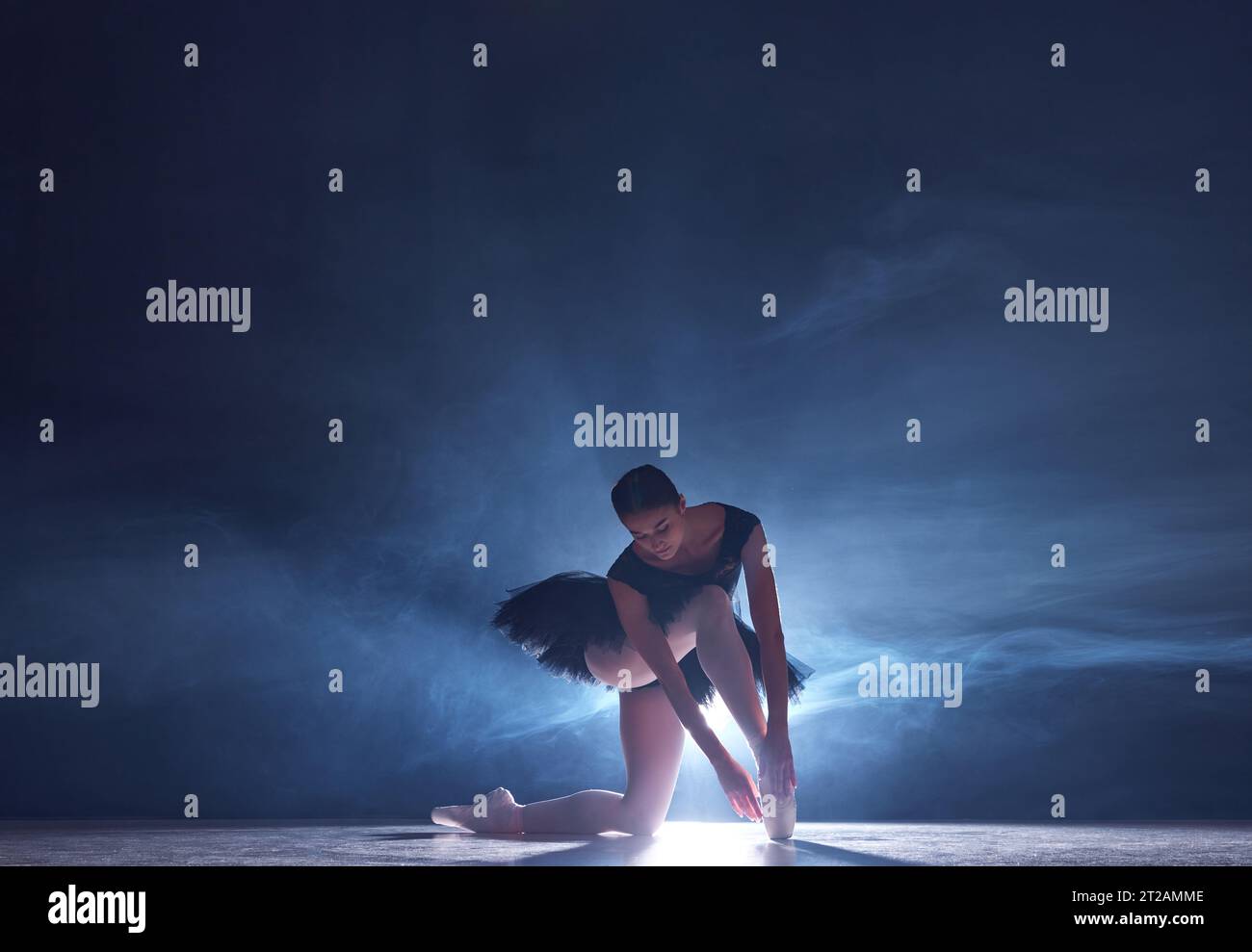 Graceful, attractive young woman, professional ballerina making ...