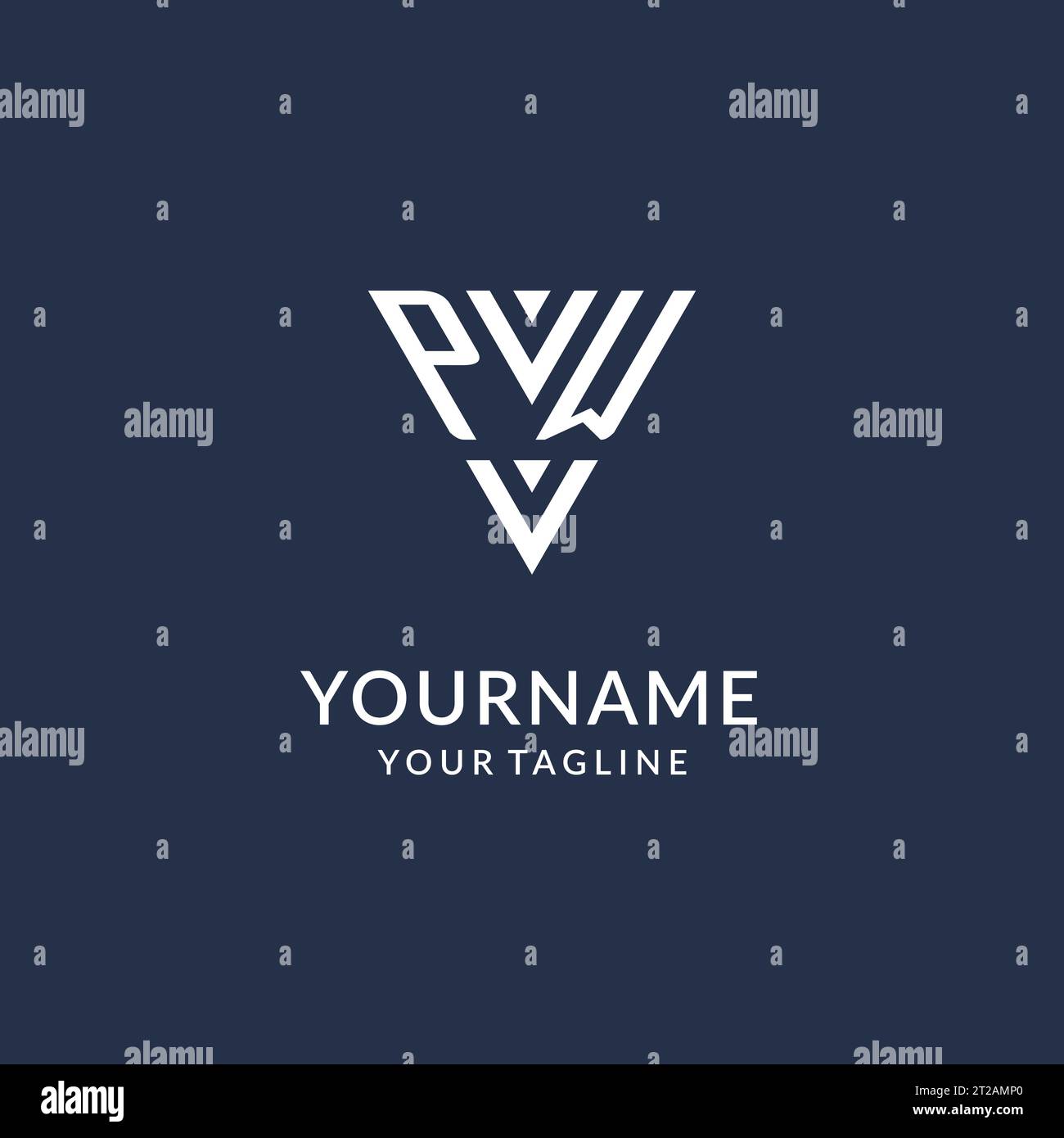 PW triangle monogram logo design ideas, creative initial letter logo ...