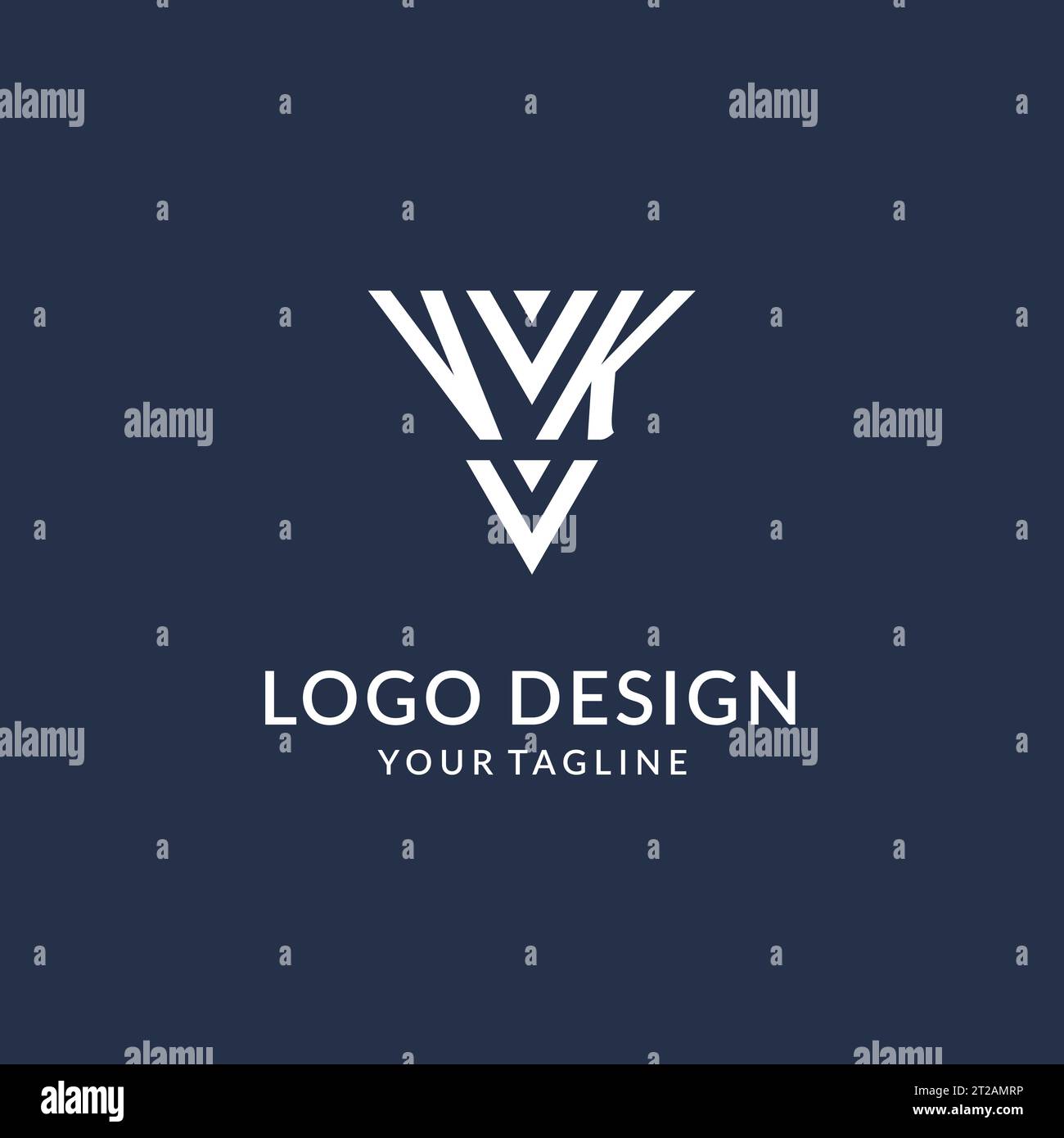 VK triangle monogram logo design ideas, creative initial letter logo with triangular shape logo ...