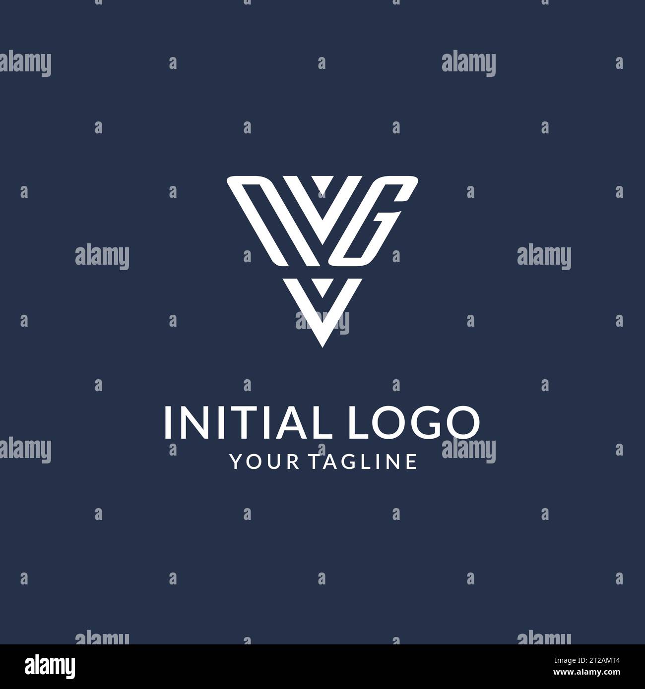 NG triangle monogram logo design ideas, creative initial letter logo with triangular shape logo ...