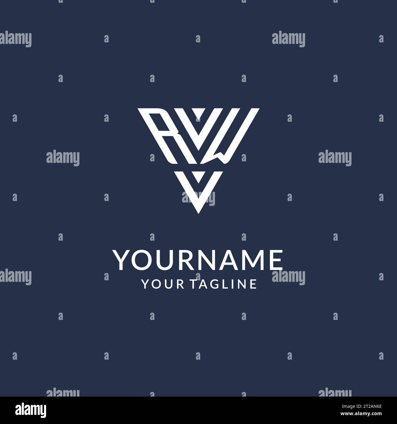 RW triangle monogram logo design ideas, creative initial letter logo ...