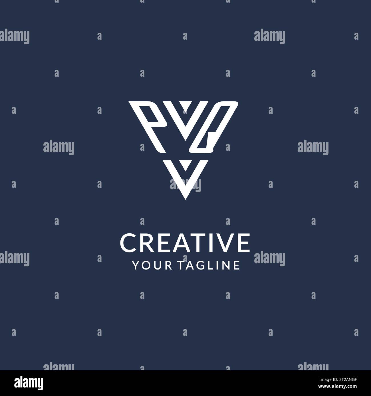 PQ triangle monogram logo design ideas, creative initial letter logo ...