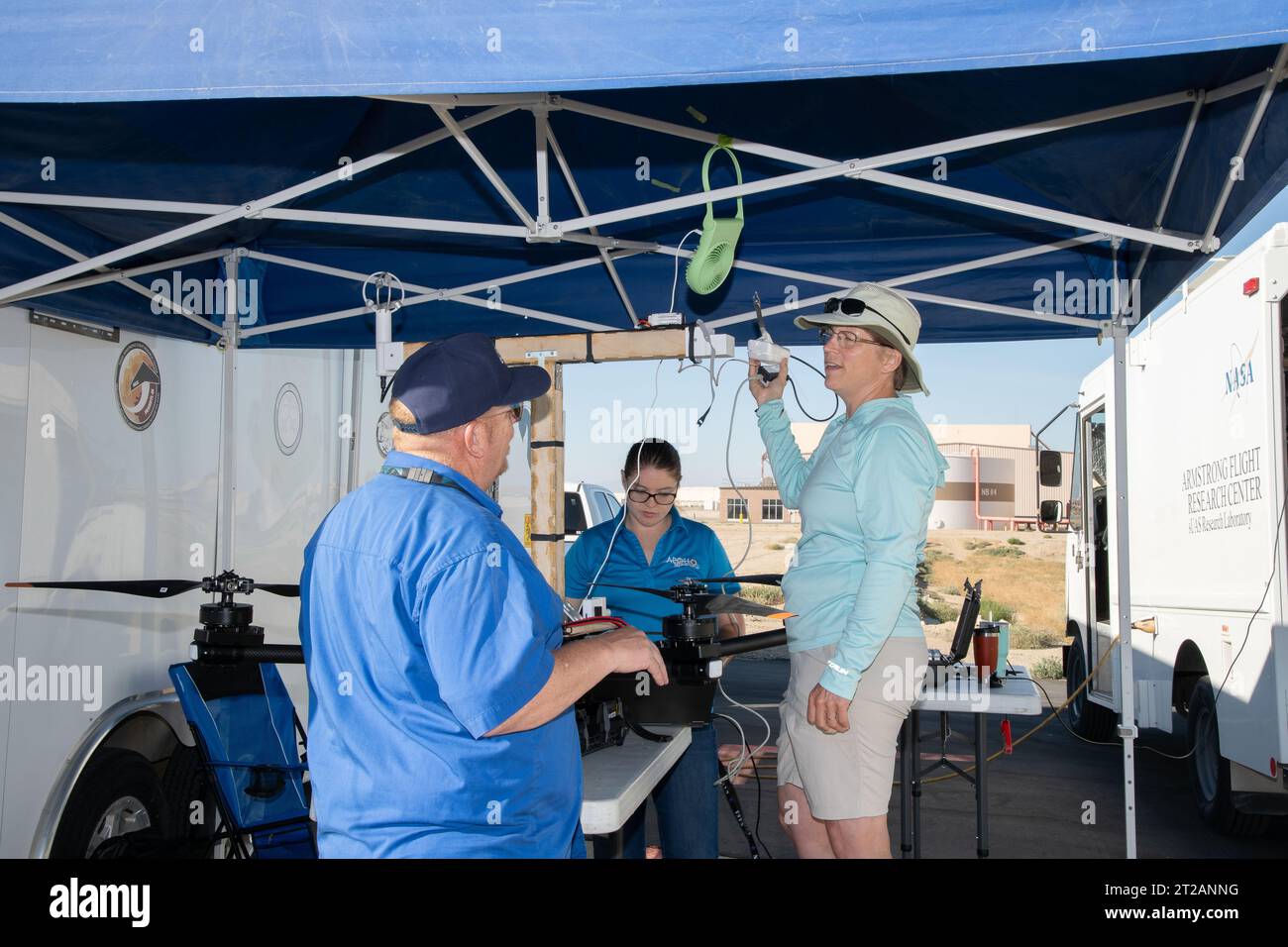 . Jennifer Fowler talks to Red Jensen prior to a flight for the ...