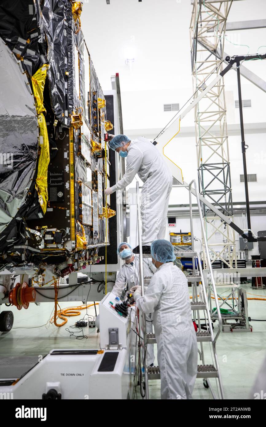 NASA's Psyche Solar Array Integration. NASA team members prepare the ...