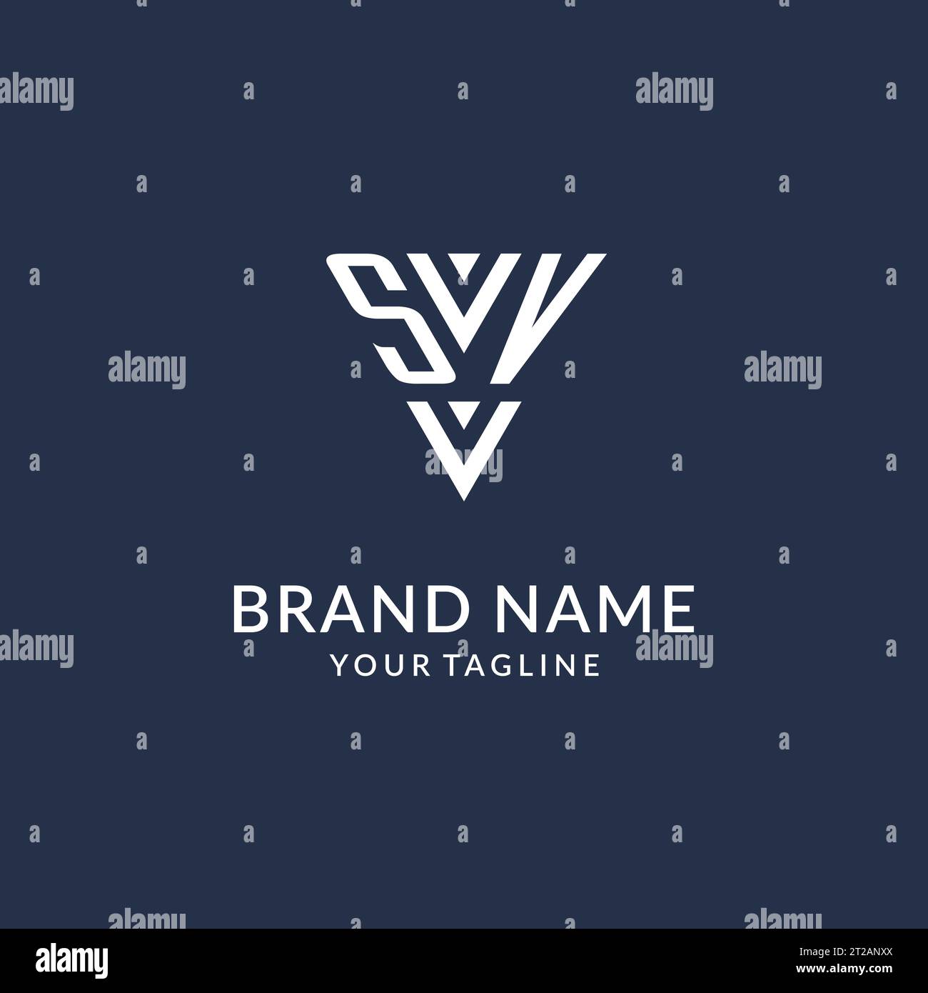 SV triangle monogram logo design ideas, creative initial letter logo with triangular shape logo ...