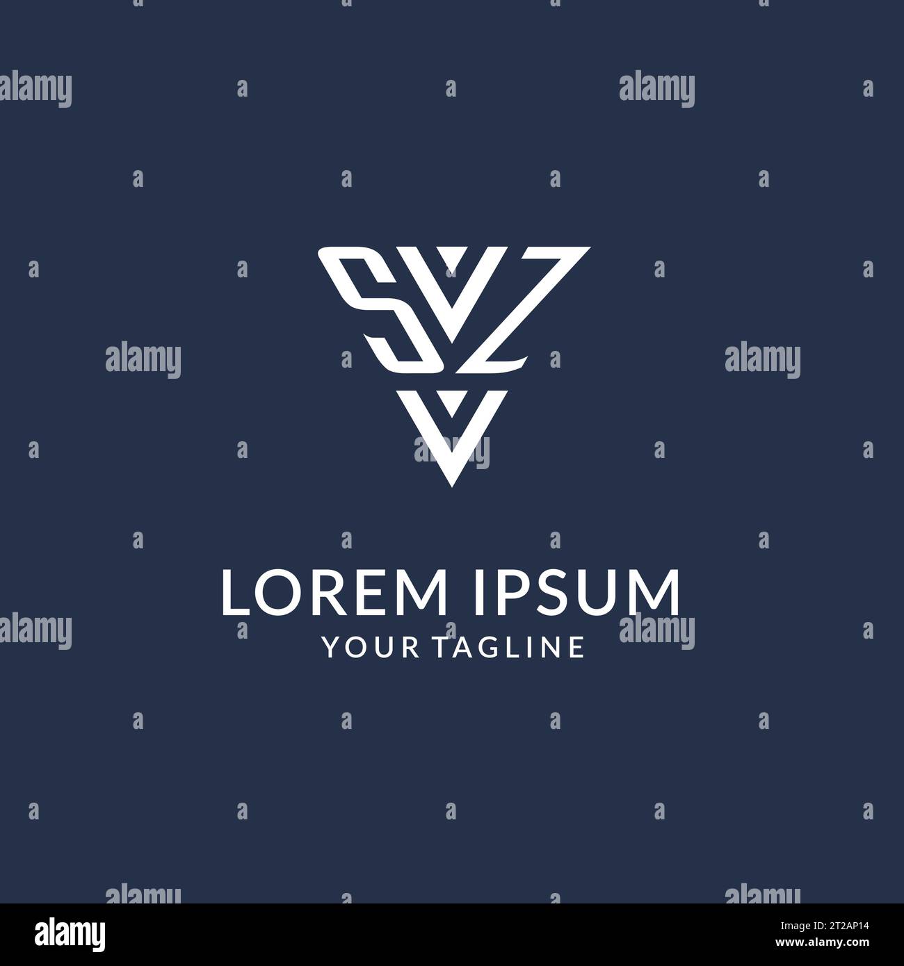 SZ triangle monogram logo design ideas, creative initial letter logo with triangular shape logo ...