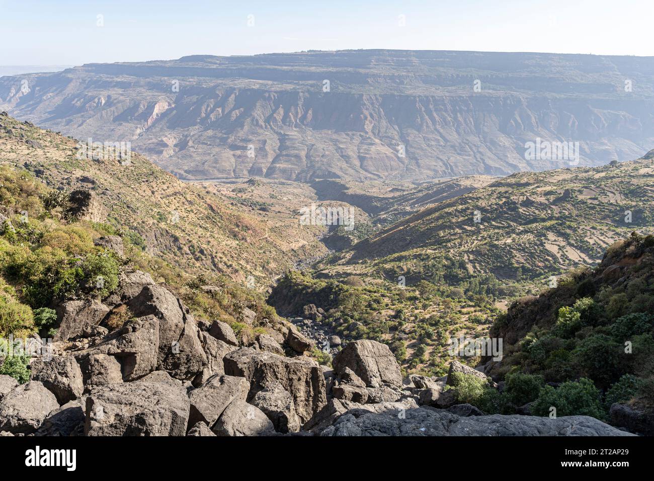 View over landscape of Simien Mountains National park, Ethiopia Stock ...