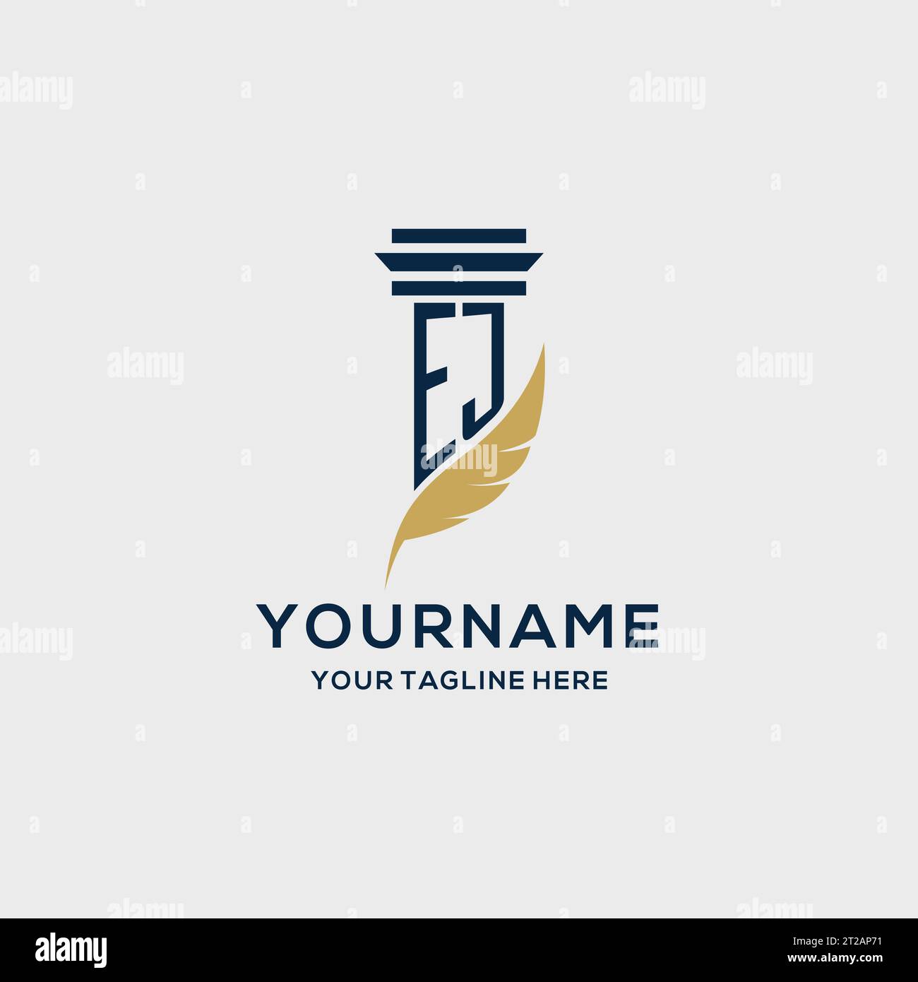 EJ monogram initial logo with pillar and feather design, law firm logo inspiration Stock Vector ...