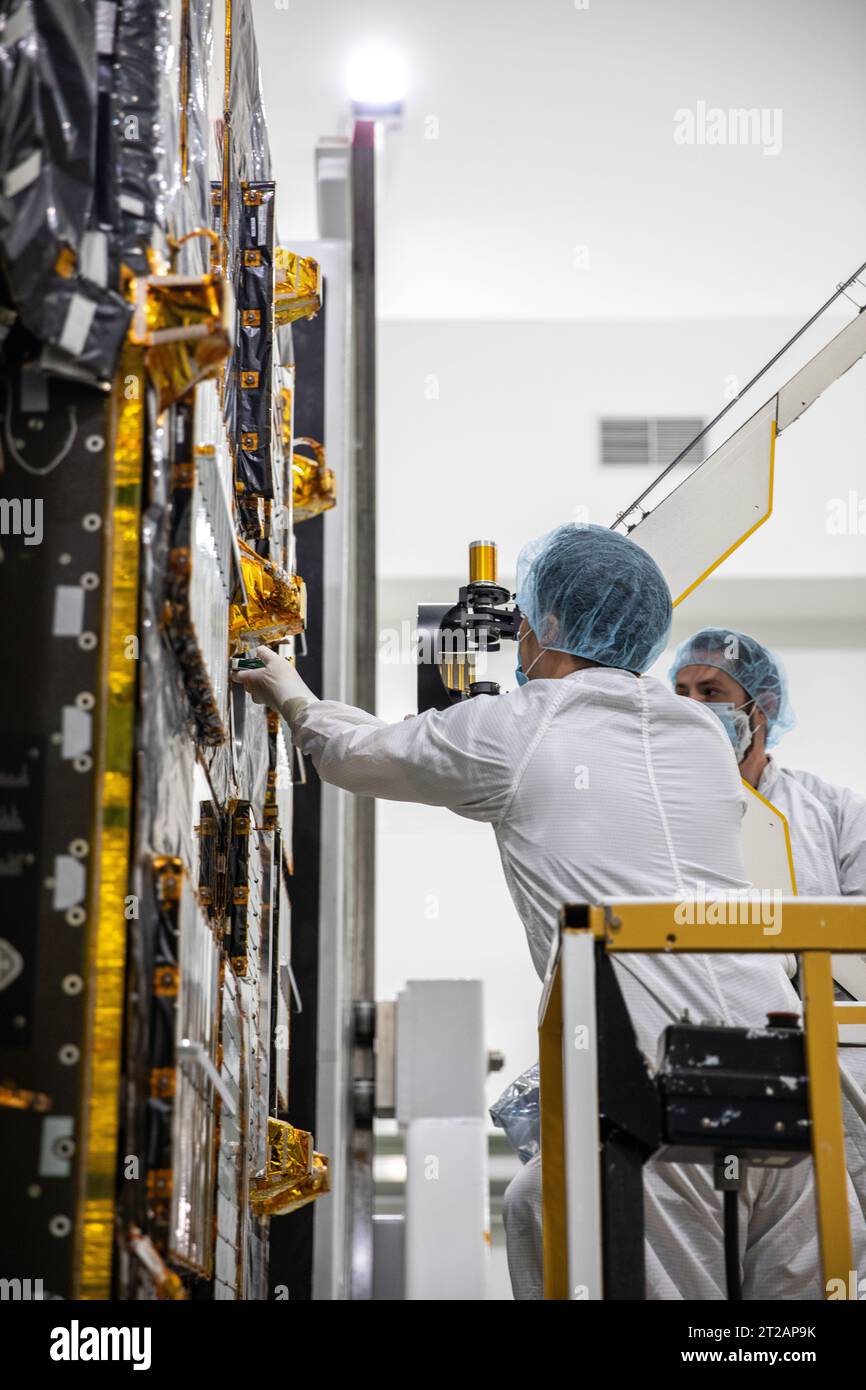 NASA's Psyche Solar Array Integration. NASA team members prepare the ...