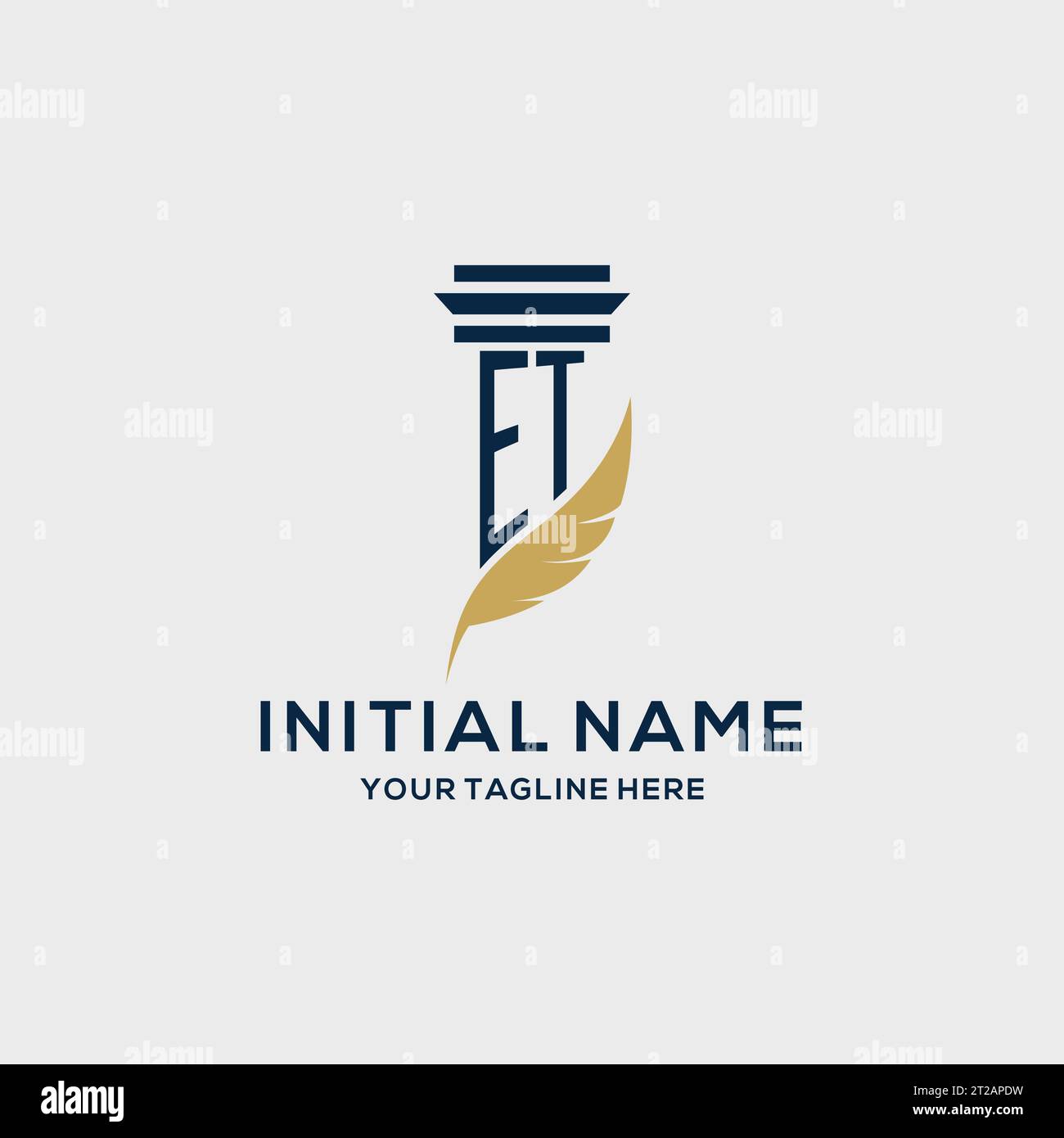 ET monogram initial logo with pillar and feather design, law firm logo ...
