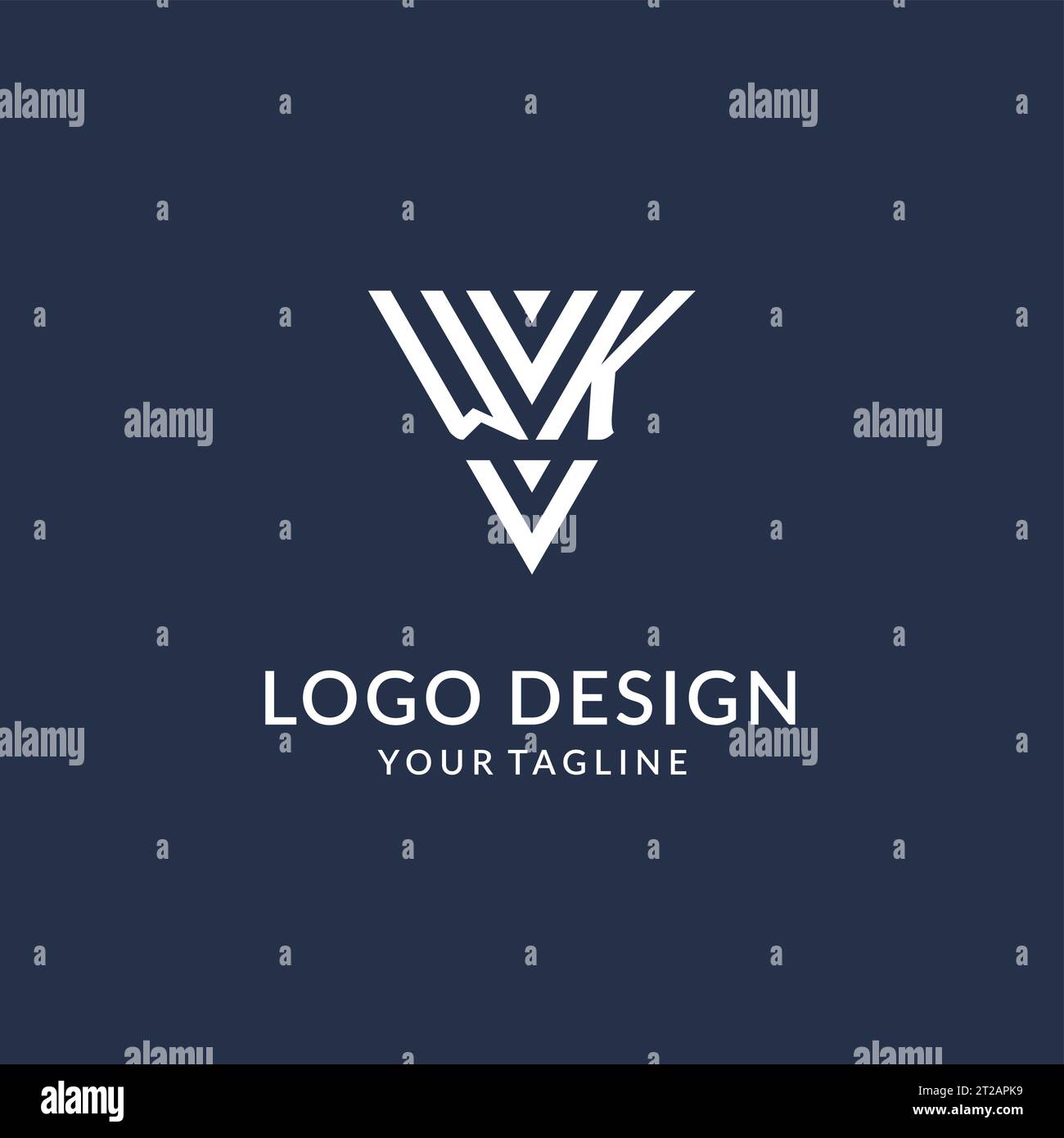 WK triangle monogram logo design ideas, creative initial letter logo ...