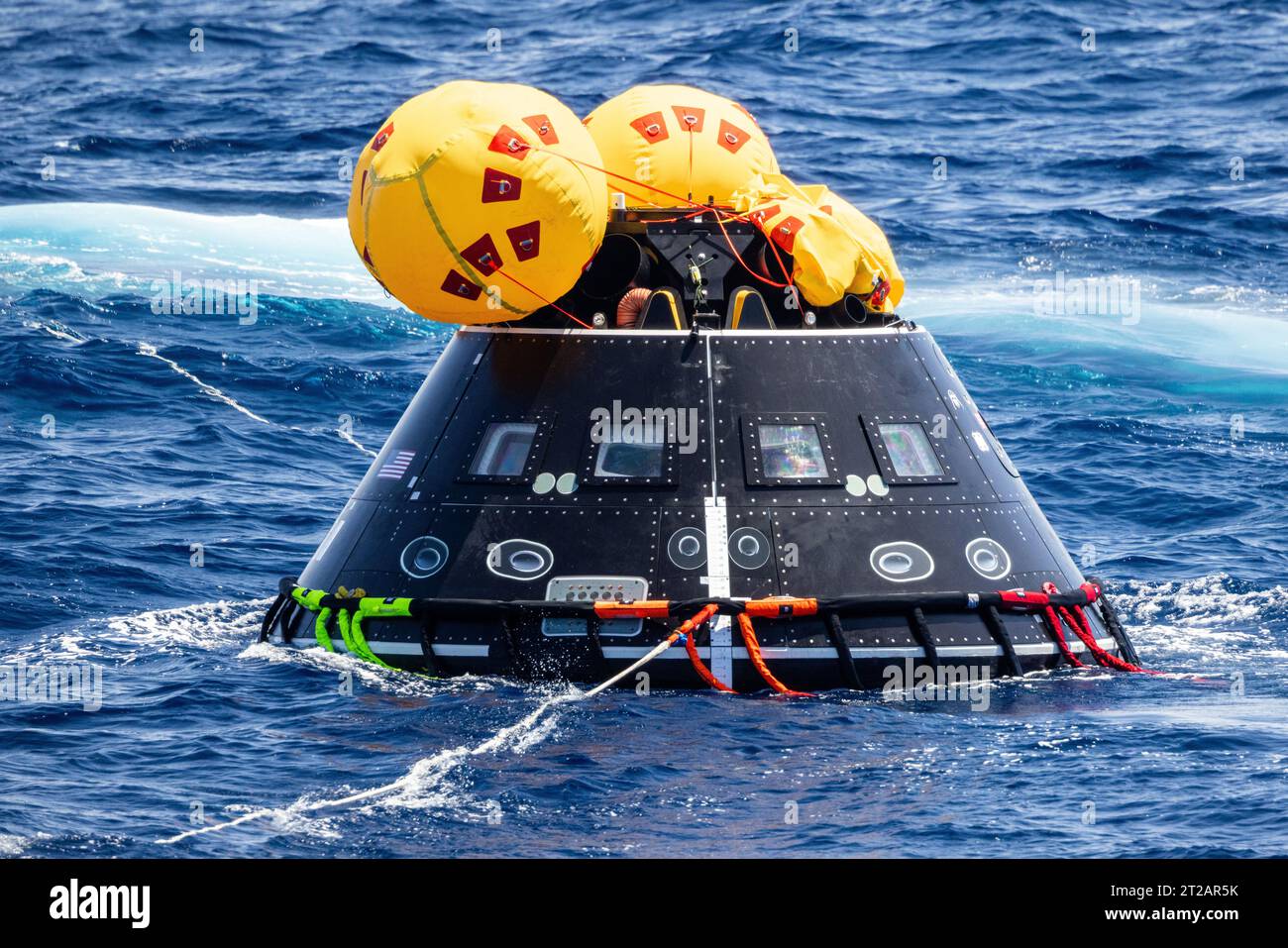 The Orion Crew Module Test Article is seen in the Pacific Ocean during ...