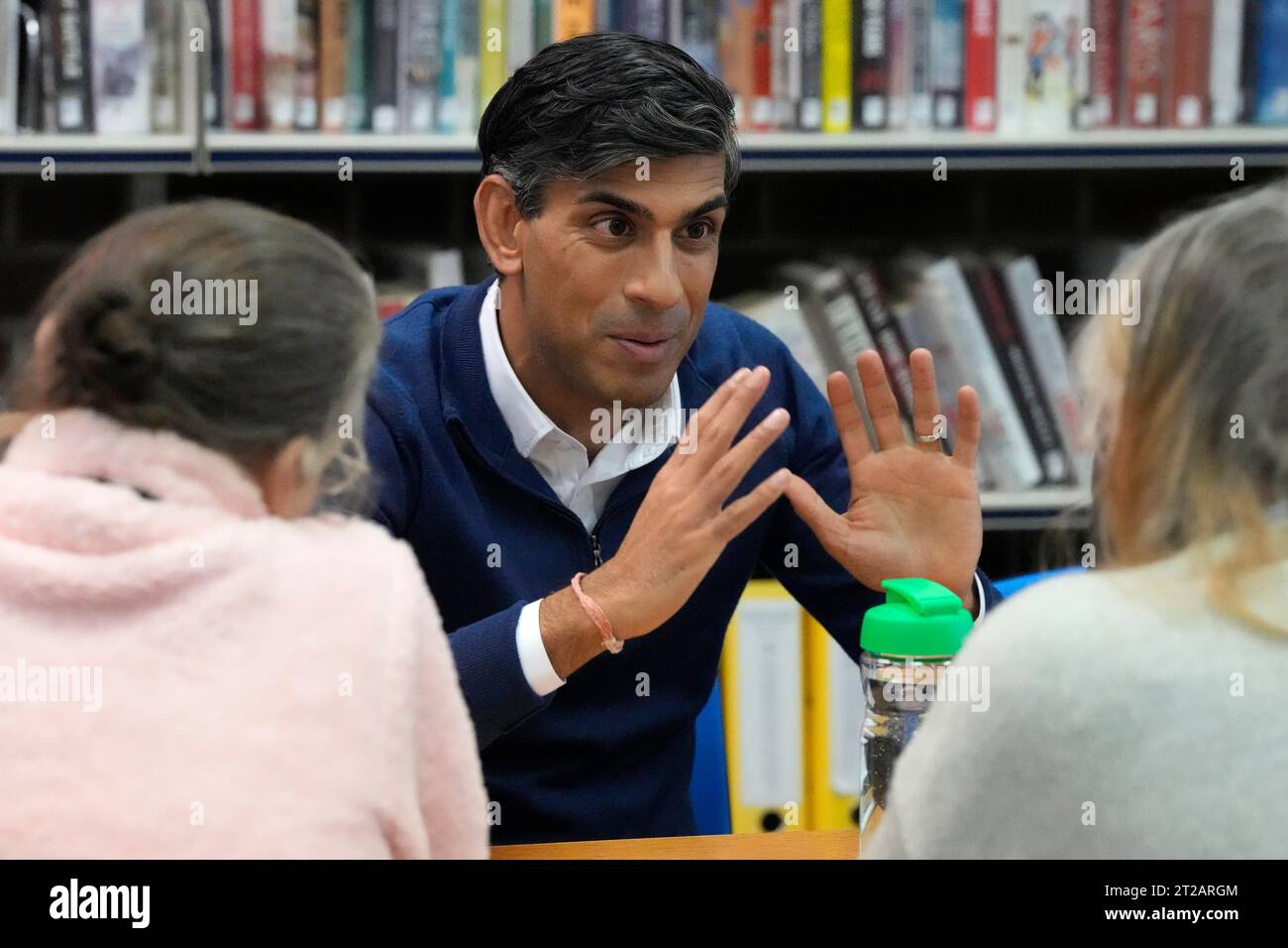 Prime Minister Rishi Sunak speaks to an adult learning group during a ...