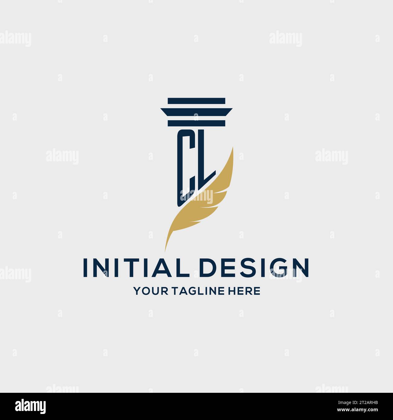 CL monogram initial logo with pillar and feather design, law firm logo ...