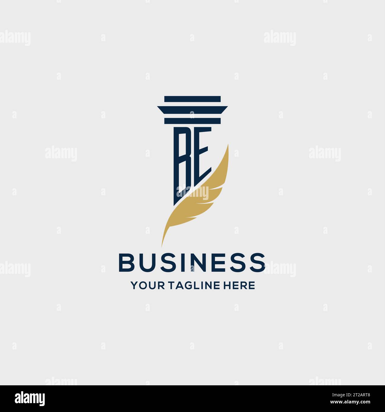 BE monogram initial logo with pillar and feather design, law firm logo inspiration Stock Vector ...
