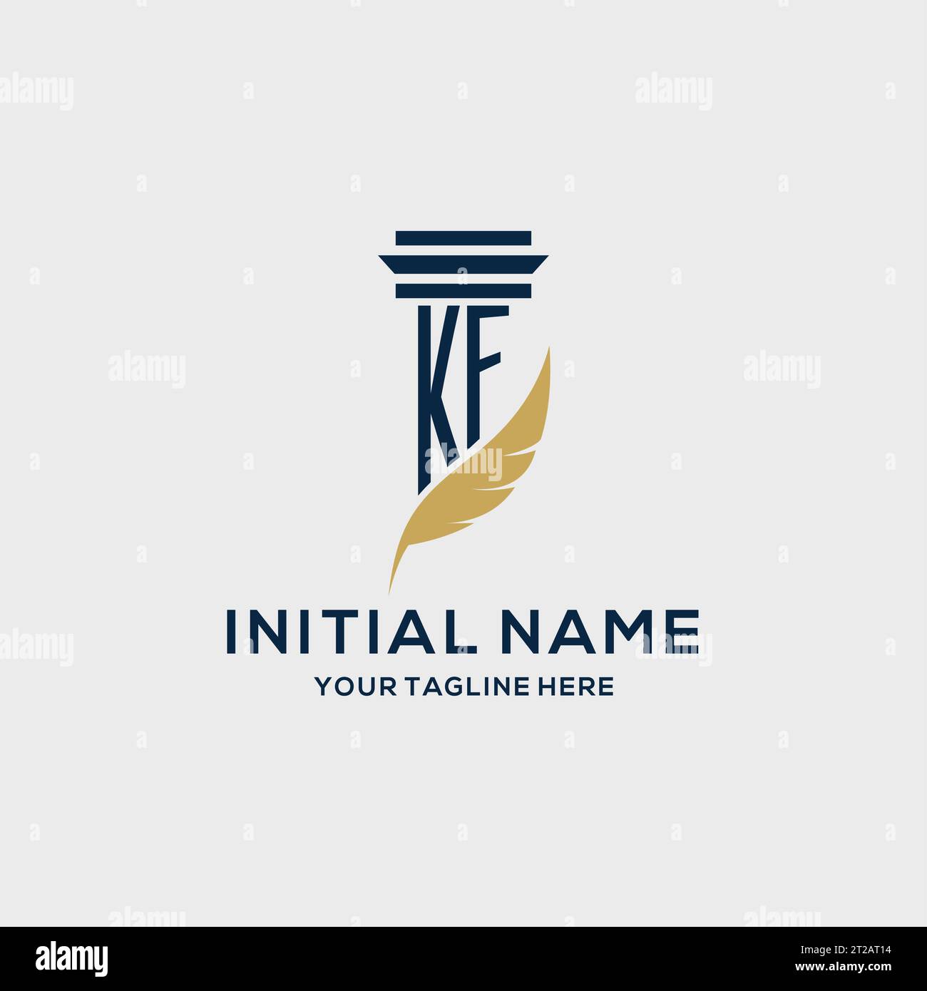 KF monogram initial logo with pillar and feather design, law firm logo inspiration Stock Vector ...