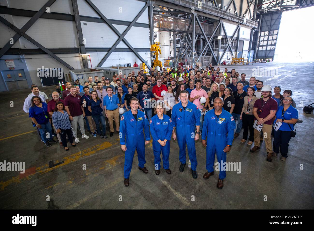 Artemis II Crew with EGS. Artemis II astronauts visit NASA’s Kennedy Space Center in Florida on ...