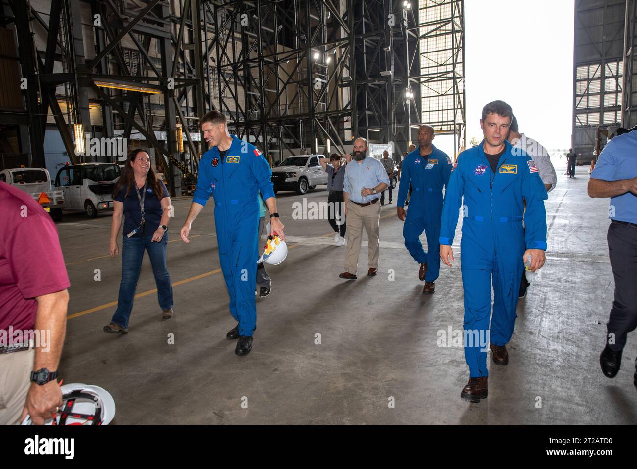 Artemis II Crew with EGS. Artemis II astronauts visit NASA’s Kennedy Space Center in Florida on ...
