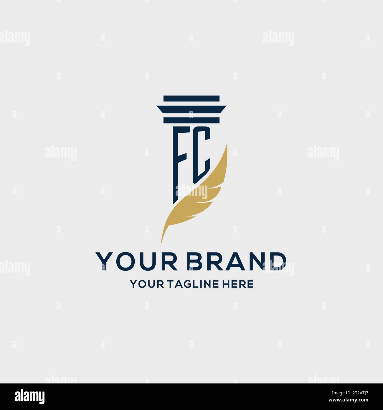 FC monogram initial logo with pillar and feather design, law firm logo inspiration Stock Vector ...